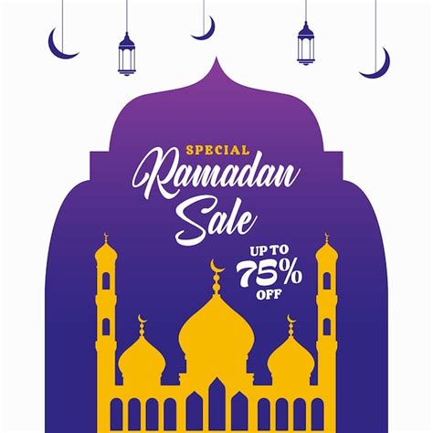 라마단 판매 배너 배경 템플릿 벡터 디자인 프리미엄 벡터