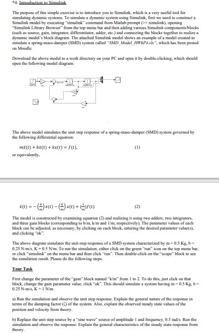 Solved 4 Introduction To Simulink The Purpose Of This