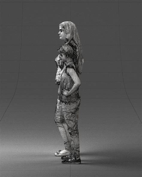 Mom And Daughter 0026 3d Model By 3dfarm