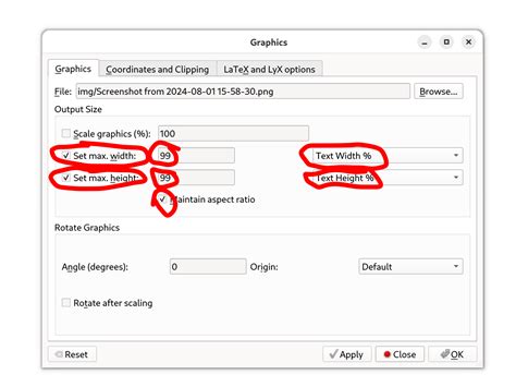 Graphics Change Default Parameters For Image Insert In LyX TeX LaTeX Stack Exchange