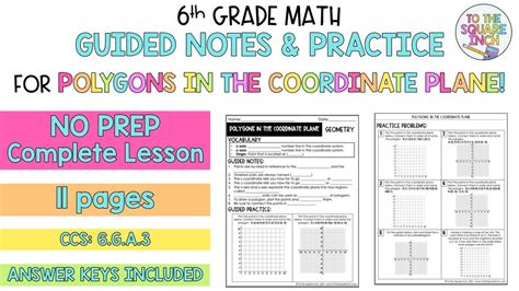 Polygons In The Coordinate Plane Notes To The Square Inch