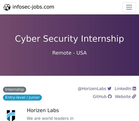 Hiring Internship Cyber Security Internship Remote Rinfosecjobs