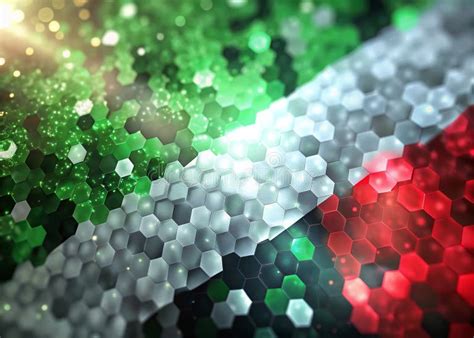 Dynamic Uae Flag Design A 3d Abstract Geometric Pattern For Creative