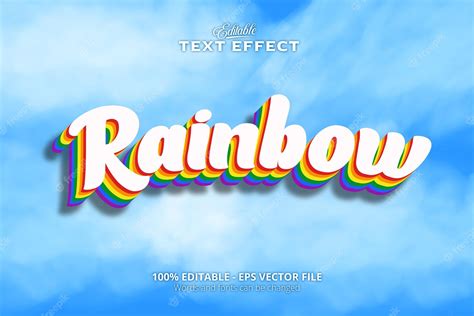 Premium Vector Editable Text Effect Colorful Style Rainbow Text Effect 3d Text