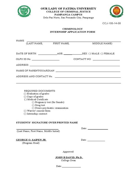 Ojt Application Form Long Pdf
