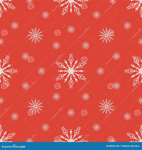 Red Seamless Snowflake Pattern Stock Vector Illustration Of Backdrop T 80636166