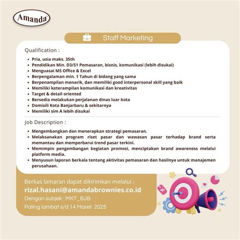 Closed Hai Talent Ready Cv Boga Jaya Amanda Brownies Sedang Open