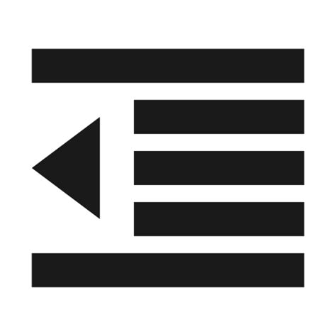 Decrease Indent User Interface And Gesture Icons