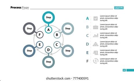 Six Steps Process Slide Template Stock Vector Royalty Free Shutterstock