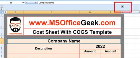 Ready To Use Cost Sheet Template Msofficegeek
