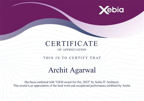 Archit Agarwal On Linkedin Thanks For Your Appreciation Xebia