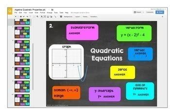 Quadratics Graphs And Key Properties Digital Plus Print By Joan Kessler