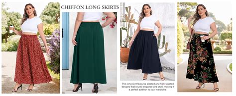 Lastshe Plus Size Maxi Skirts For Women Casual Elastic High