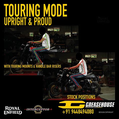 Aluminium Finish Royal Enfield 650 Interceptor Handlebar Risers