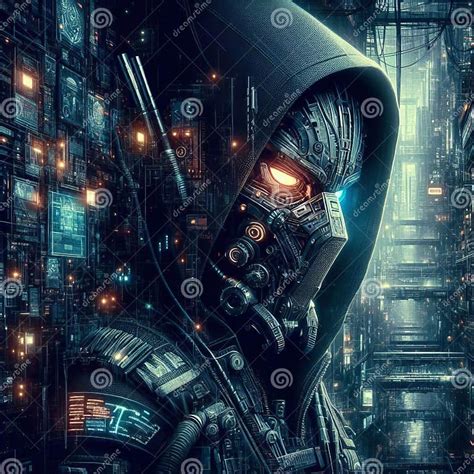 Dystopian Cyberpunk Art A Gritty And Futuristic Design That Com Stock