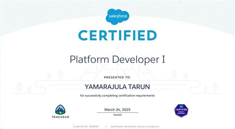 Salesforce Salesforcecertified Crm Trailblazer Certification… Tarun Yamarajula