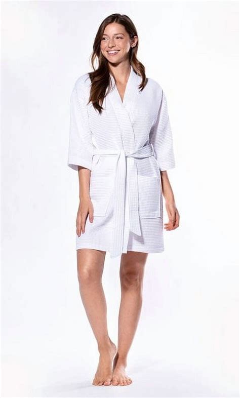 Kimono Robes For Women Waffle Cotton Robe Short V Neck For Female
