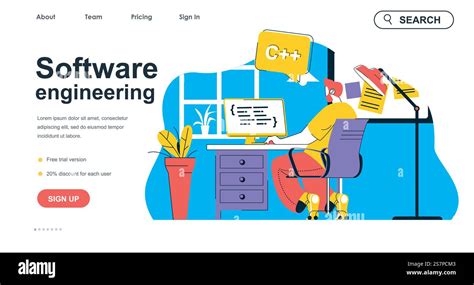 Software Engineering Concept For Landing Page Template Programmer