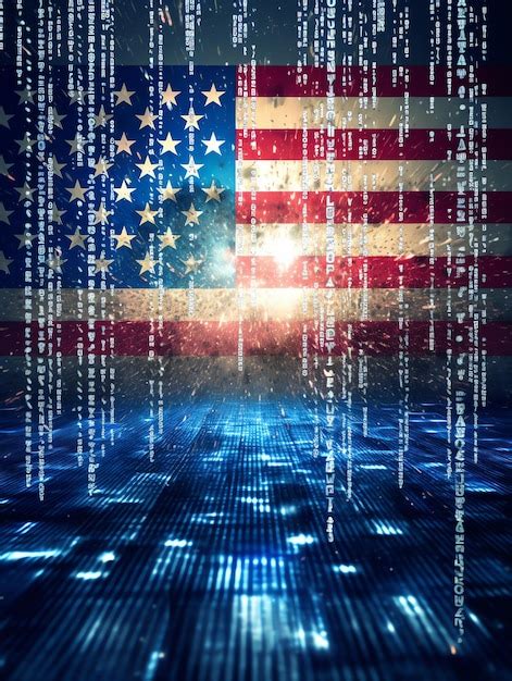 Premium Ai Image Generative Ai American Microelectronics Usa National Flag And Electronic