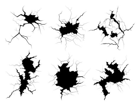 Premium Vector Set Of Cracks On White Background Variety Vector