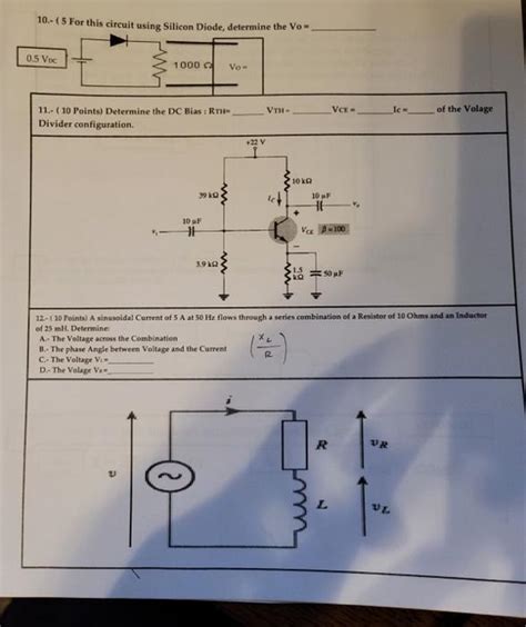 [solved] 10 5 For This Circuit Using Silicon Diode De