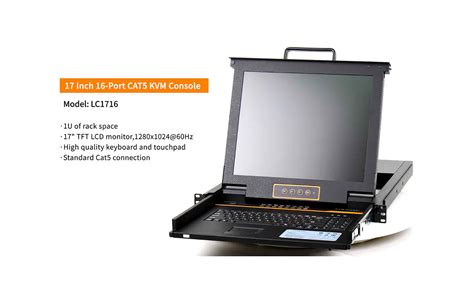 Single Rail Port CAT LCD KVM Switch Kinan Professional High Quality KVM Switch