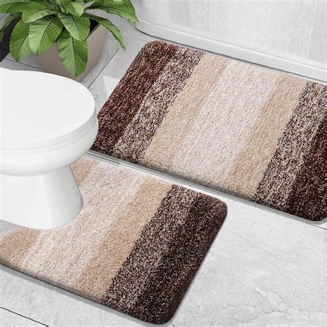 Olanly Luxury Bathroom Rug Set 2 Piece Soft Absorbent Microfiber Bath Rugs And U