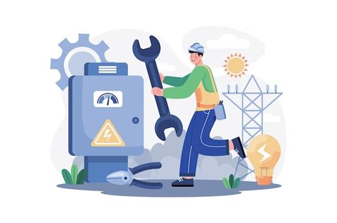 Premium Vector Electrical Engineer Illustration Concept