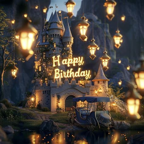 Dreamy 3d Castle Scene With Happy Birthday Princessquot Premium Ai