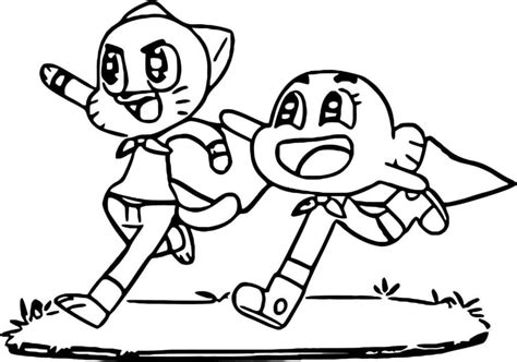 Funny Gumball And Darwin Coloring Page Download Print Or Color
