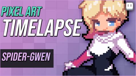 Spider Gwen Pixel Art Timelapse Aseprite Youtube