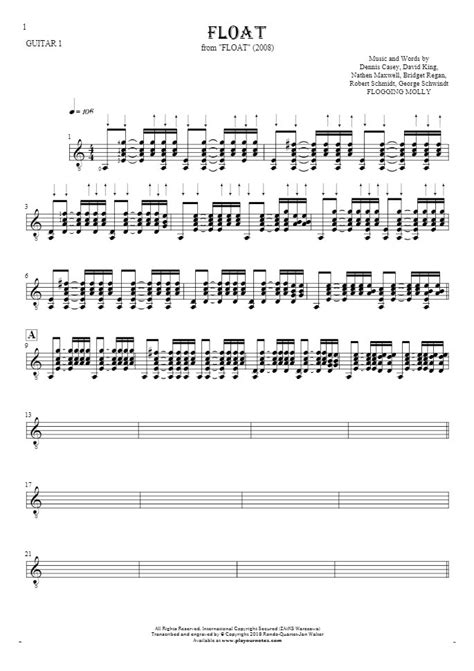 Float Notes For Guitar Guitar 1 Part Playyournotes