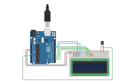 Circuit Design Sensor De Temperatura Pantalla Lcd Tinkercad
