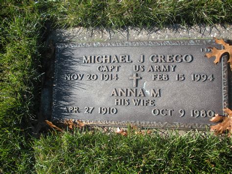 Michael J Grego 1914 1994 Find A Grave Memorial