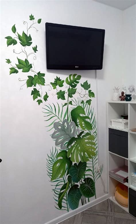 Floral Art Покраска стен в спальне Декоративная роспись стен Дизайн для покраски стен