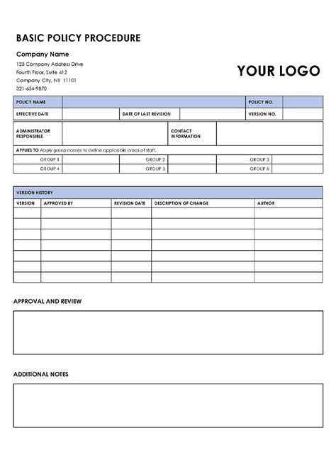 29 Free Policies And Procedures Templates