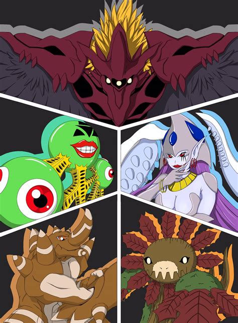 Calamaramon Gigasmon Petaldramon Sephirothmon Velgrmon Digimon