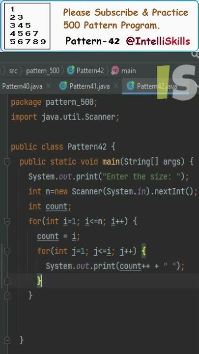 Java Pattern 42 500 Java Pattern Programs Shorts Java Coding Programming Youtube