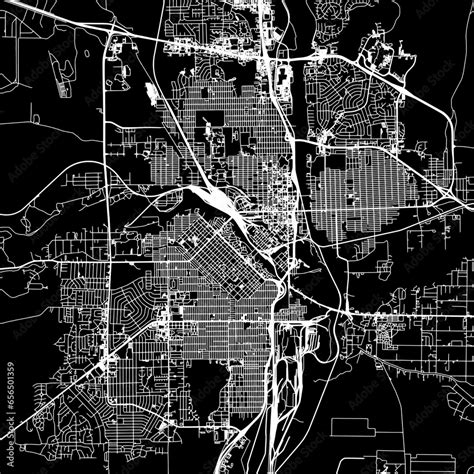 11 Square Aspect Ratio Vector Road Map Of The City Of Pueblo Colorado