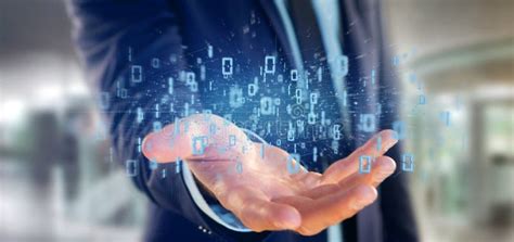 Man Holding Data Binary Cloud 3d Rendering Stock Image Image Of Blue Coding 121937659