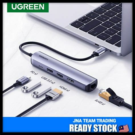 UGREEN USB C Hub Mini Size USB Type C 3 1 To 4K HDMI USB 3 0 RJ45 OTG Adapter USB Splitter Mac