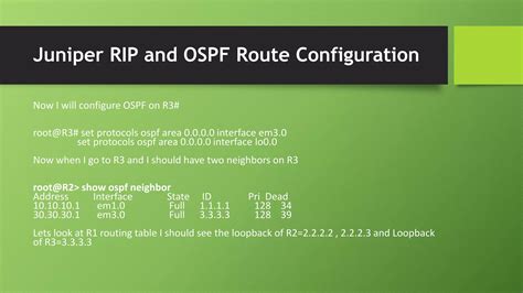 juniper jncia juniper rip and ospf route configuration pptx computer networking computing