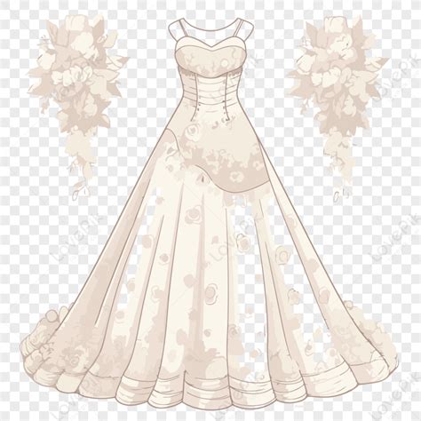 웨딩 드레스 벡터클립 아트상표만화 Png 일러스트 무료 다운로드 Lovepik