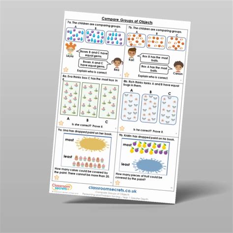Year 1 Compare Groups Of Objects Reasoning And Problem Solving Resource