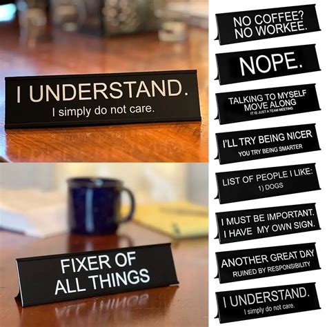 Creative Black Office Decor Sign Lightweight Table Decoration Desk Sign
