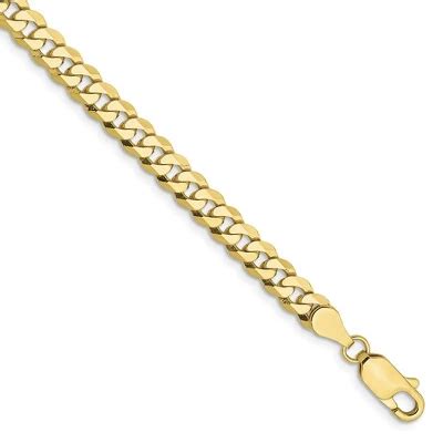 Black Bow Jewelry 475mm 10k Yellow Gold Flat Beveled Curb Chain