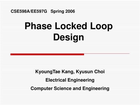PPT Phase Locked Loop Design PowerPoint Presentation Free Download ID 3289334