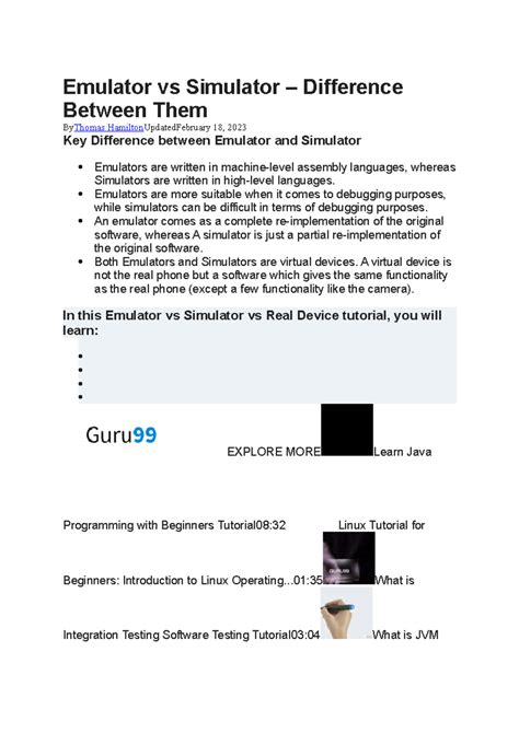 Emulator Vs Simulator Emulators Are More Suitable When It Comes To Debugging Purposes While