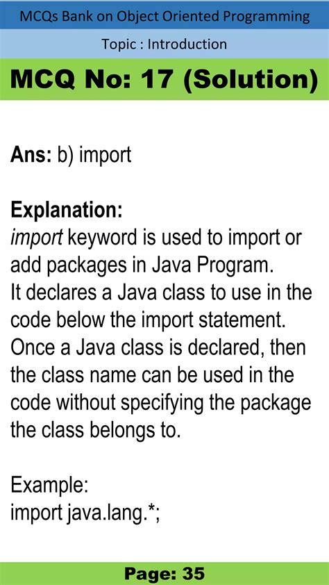 Multiple Choice Questions On Java Object Oriented Programming Bank 1
