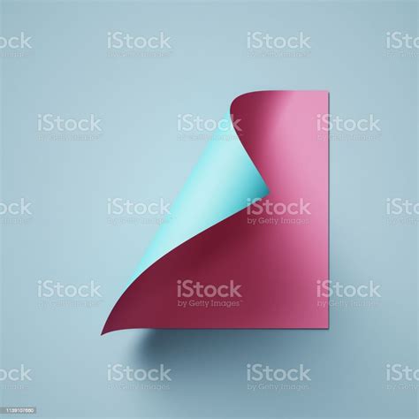 3d 렌더링 핑크 블루 추상 종이 배경 페이지 컬 말린 된 모퉁이 창조적 인 현대 배너 이랑 디자인 요소 0명에 대한 스톡 사진